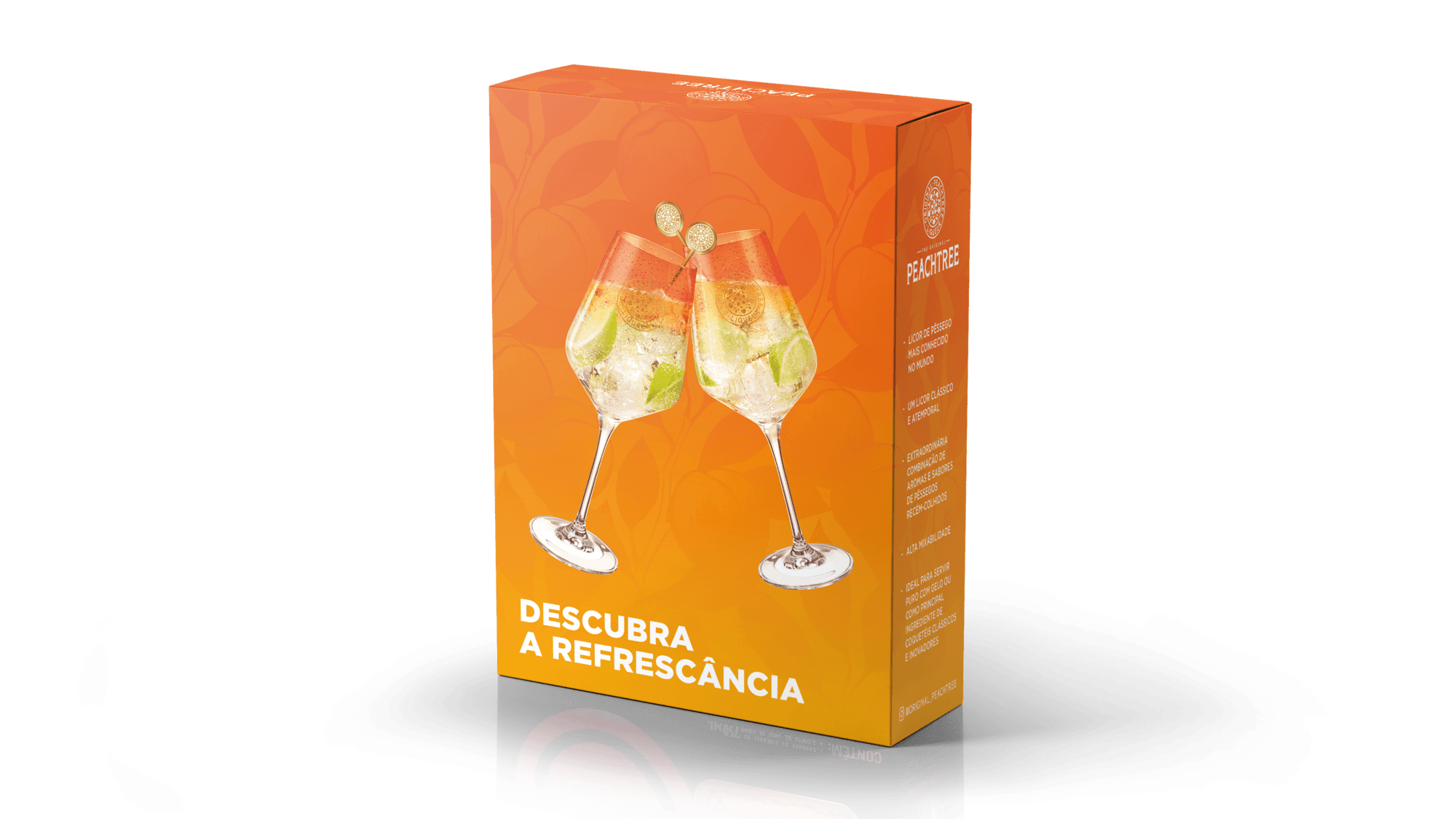 Kit Licor Fino de Pêssego Peachtree Garrafa 700ml Com Taça ...