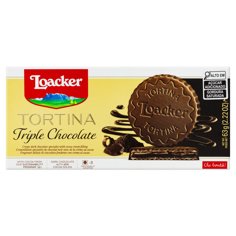 Biscoito Italiano Loacker Tortina Triple Chocolate 3x21g - Aurora Fine ...